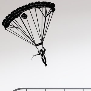 Skydiver Wall Vinyl Decal Parachute Extreme Sports Skydiving ...