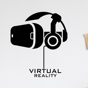 Virtual Reality Vinyl Wall Decal VR Headset Gaming Room Video Games ...