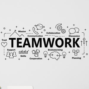 Teamwork Decal Office Wall Art Team Work Space Conference Room ...