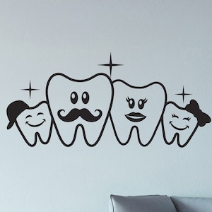 Teeth Vinyl Wall Decal Dental Office Dentist Dental Doctor Stickers ...