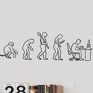 Gamer Evolution Vinyl Wall Decal Computer Game Gaming Art Room Stickers ...