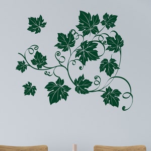Grapevine Vine Wall Vinyl Decal Leaves Plant Kitchen Dining Room Decor ...