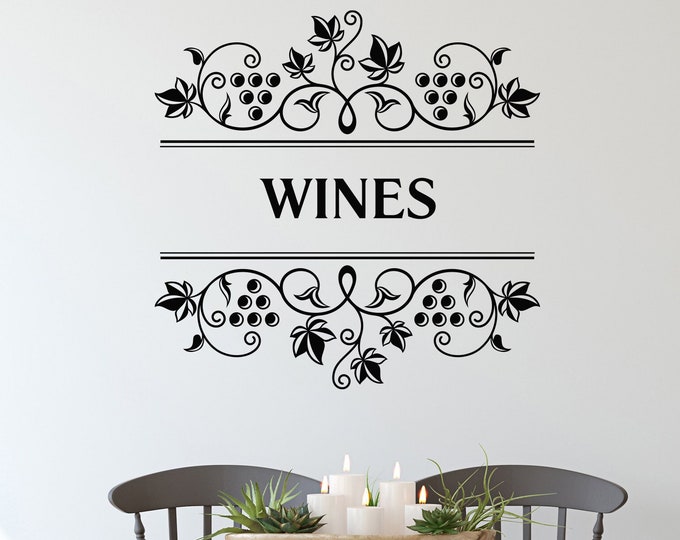 Wine Cellar, Uncork Unwind, Tastings Daily Wall Decal Wine Cellar Door Sign, Vinyl Wall ...