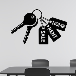 Real Estate Keys Vinyl Wall Decal Home Sale Rent Business Realtor Agent ...