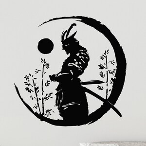 Samurai Circle Vinyl Wall Decal Japanese Warrior Enso Japan - Etsy
