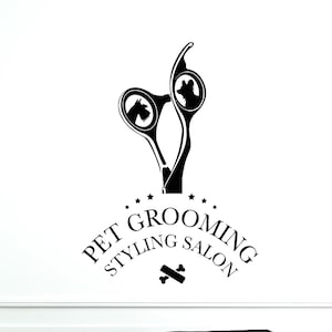 Pet Grooming Vinyl Wall Decal Styling Salon Dog Groomer Animal Care ...