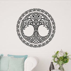 Celtic Tree of Life Wall Decal, Norse Tree Wall Art, Viking Symbol Wall ...