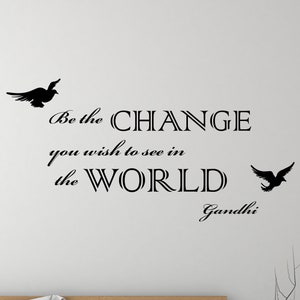 Gandhi Quote Vinyl Wall Decal Inspirational Saying Words Motivation Art ...