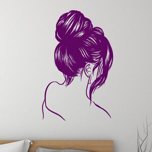 Beautiful Woman Back Vinyl Wall Decal Girl Room Beauty Salon Stickers ...