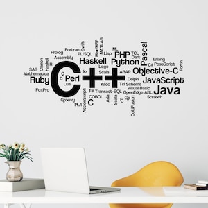 Vinyl Wall Decal C++ Programming Language Programmer Coder Tech Office ...
