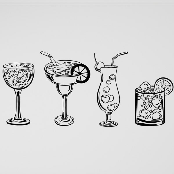 Bar Drink Cocktail Stickers - Etsy