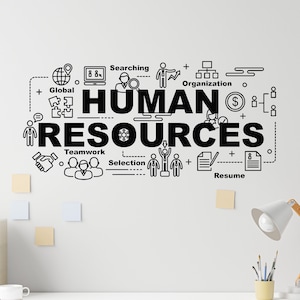 Human Resources Vinyl Wall Decal HR Office Space Decoration Room ...