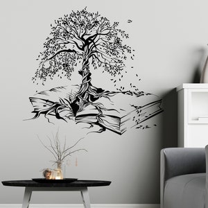 Knowledge Tree Vinyl Wall Decal Book Reading Corner Library School ...