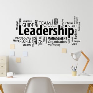 Leadership Vinyl Wall Decal Office Space Business Motivational Teamwork ...