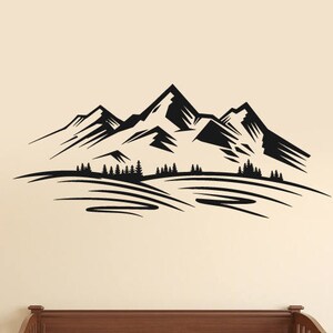 Mountains Vinyl Wall Decal Nature Landscape Home Room Decor Art ...