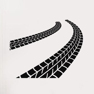 Tire Track Vinyl Wall Decal Garage Decor Home Room Interior Stickers ...