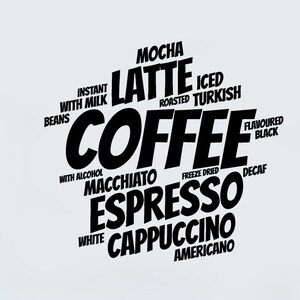 Coffee Shop Vinyl Wall Decal Words Coffee Love Kitchen Decoration ...