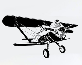 Biplane Wall Decal - Etsy