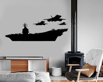 Wall Vinyl Decal Aircraft Navy Military Marine Jet Airplane | Etsy