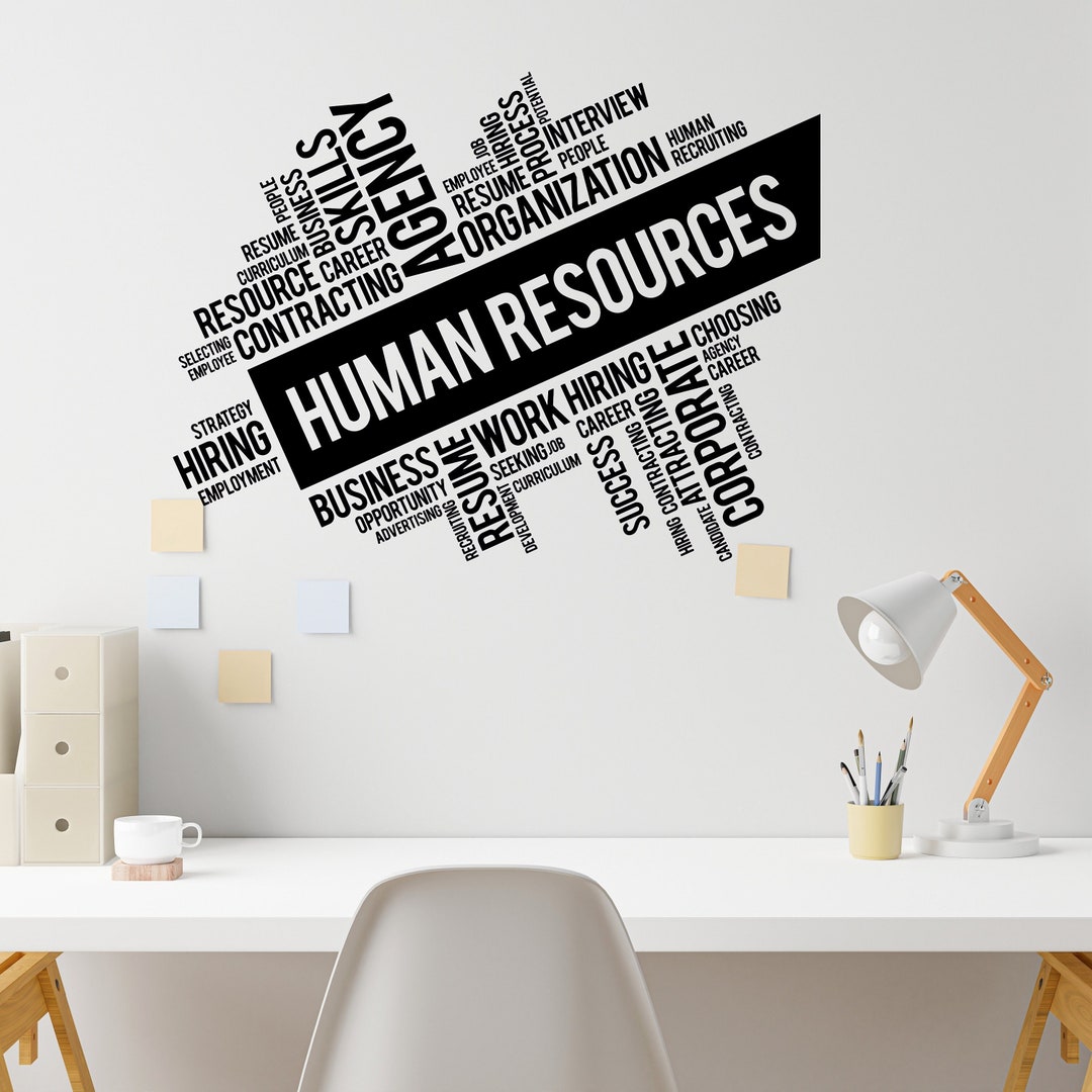 Human Resources Agency Vinyl Wall Decal Office Space Room Hr Decal Work ...