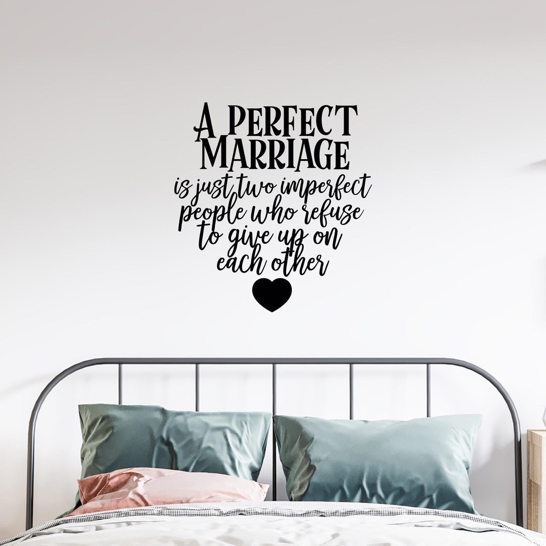 Perfect Marriage Vinyl Wall Decal Inspirational Quote Wedding Gift ...