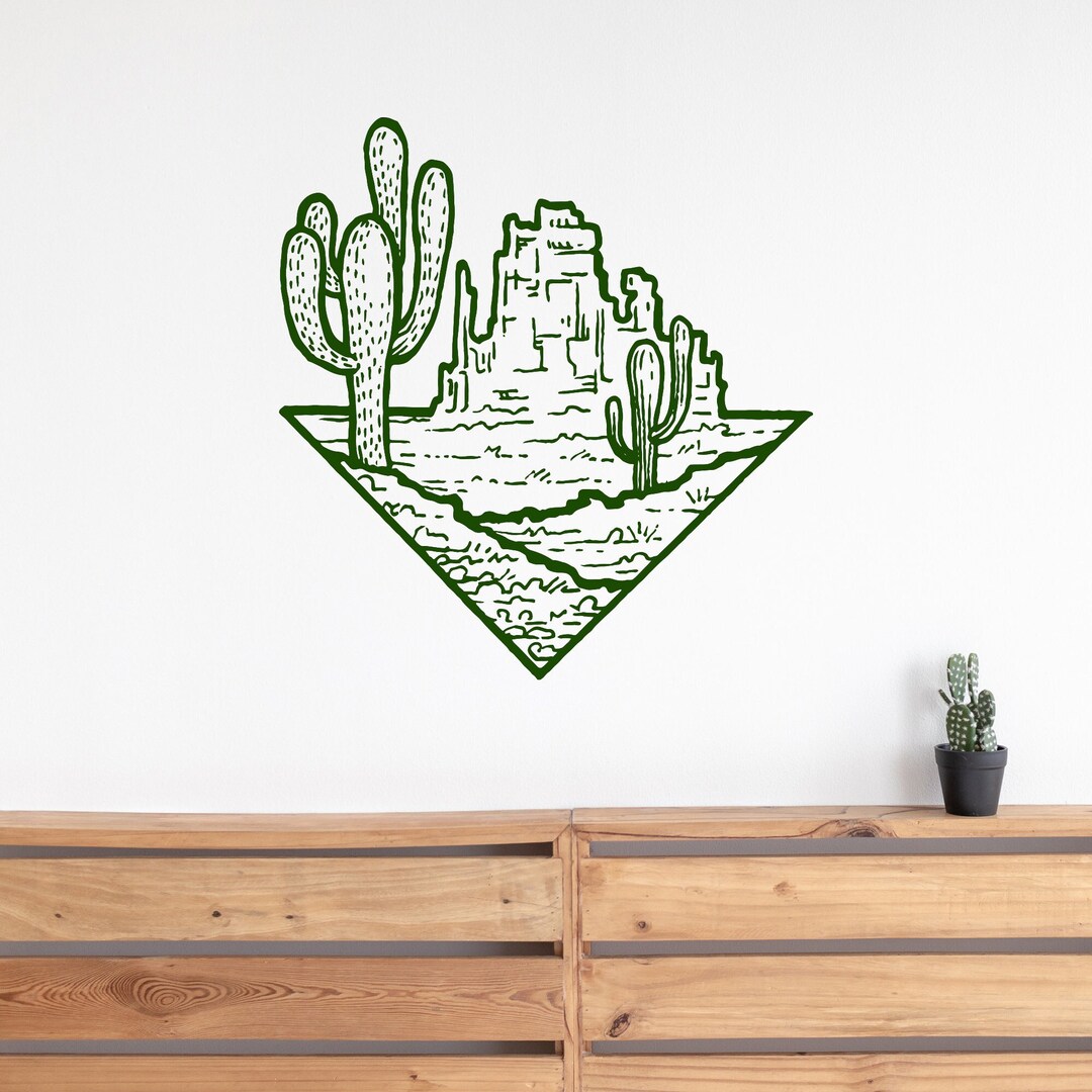Desert Landscape Vinyl Wall Decal Cactus South America Mexico Nature ...