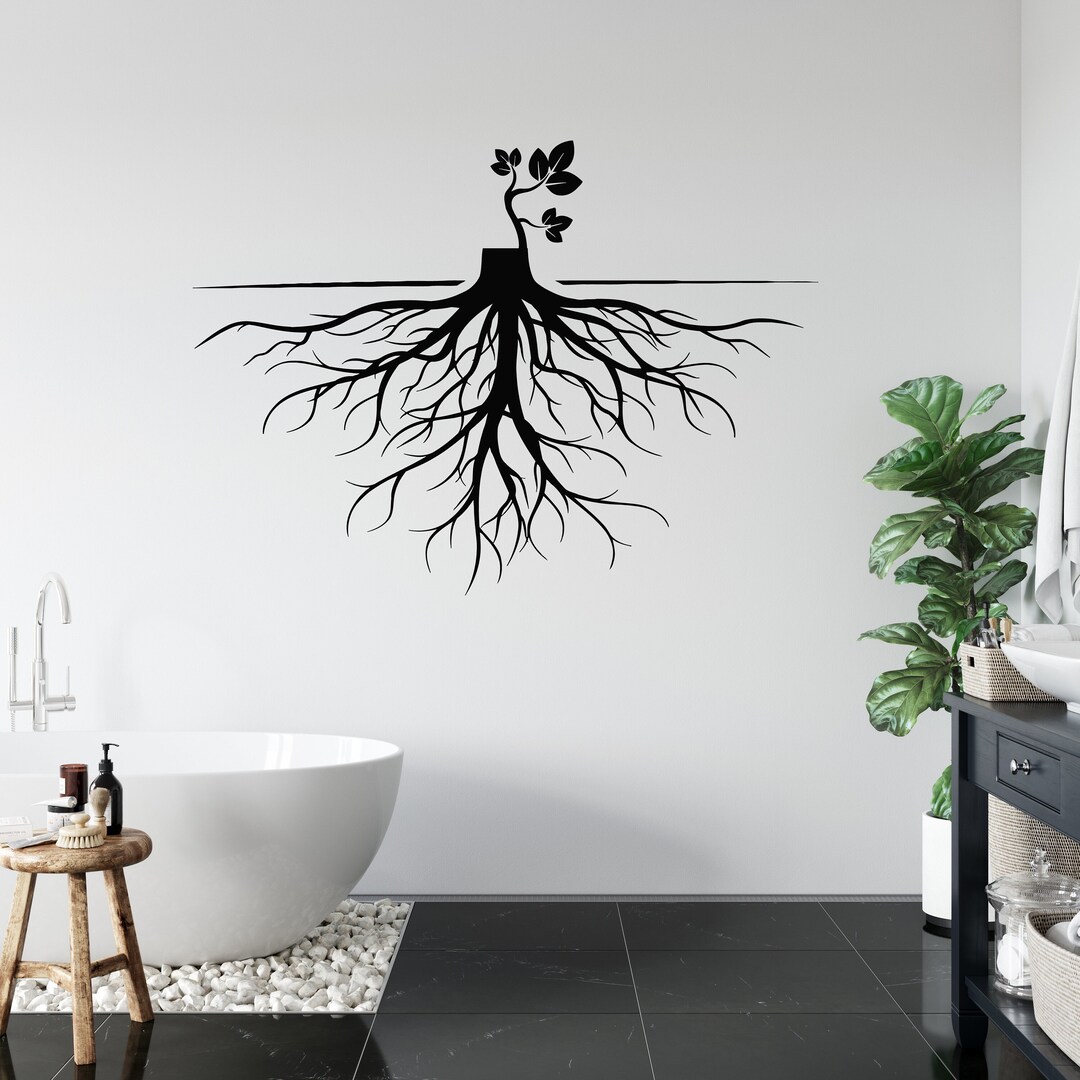 Roots Vinyl Wall Decal Abstract Tree Nature Decor Sprout Stickers Mural ...