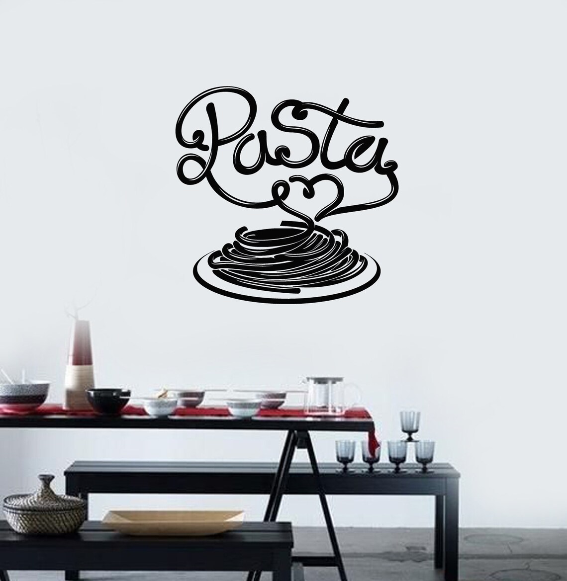 Pasta Vinyl Wall Decal Italian Restaurant Kitchen Food Dining | Etsy