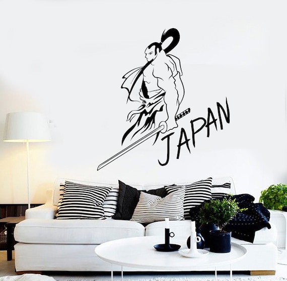 Wall Vinyl Samurai Japan Warrior Sword Cool Decal Mural Art | Etsy