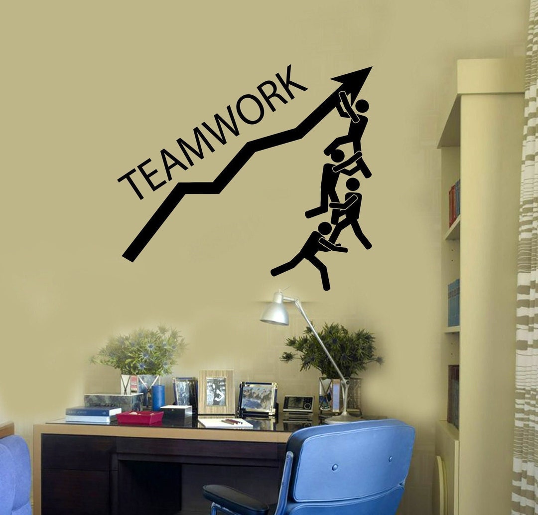 Teamwork Vinyl Wall Decal Team Work Workers Business Motivational ...