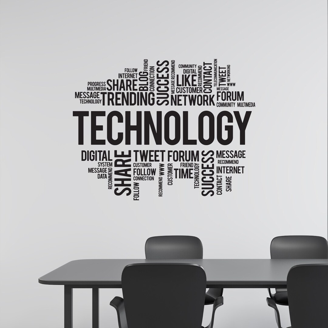 Technology Vinyl Wall Decal: Modern Office Decor (#6158di) - Etsy