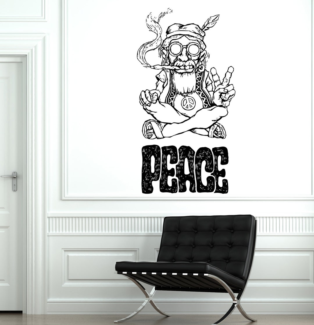 Wall Vinyl Hippie Peace Weed Sticker Decal 1799dz - Etsy