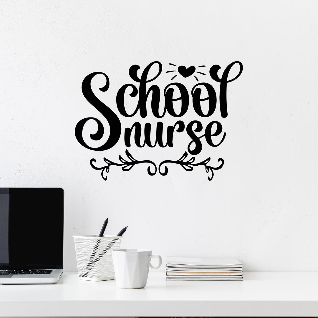 School Nurse Vinyl Wall Decal Office Door Sign Window Decor Lettering ...