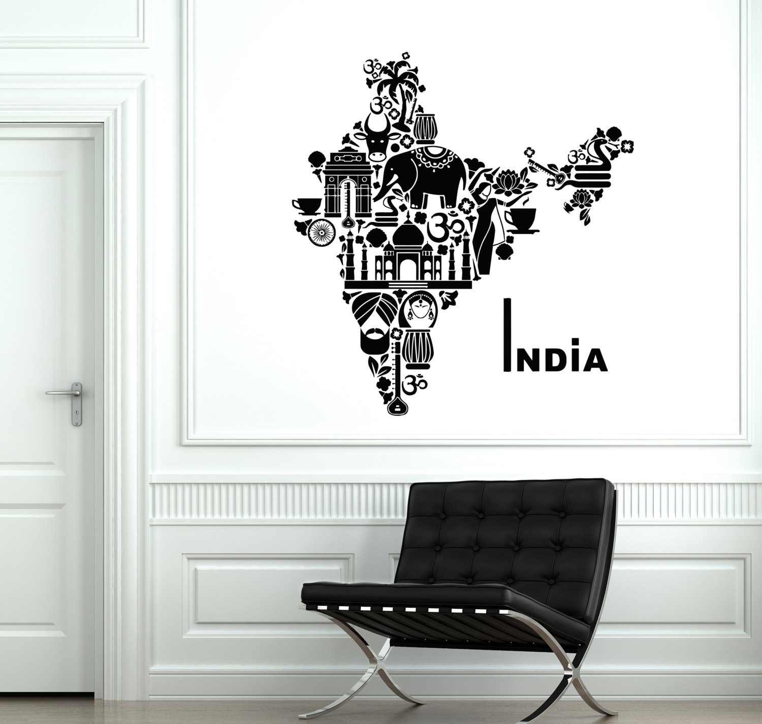 Wall Vinyl Decal India Symbols Indian Peninsula Guaranteed Quality ...