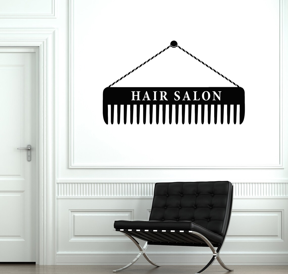 Hair Salon Vinyl Wall Decal Comb Hairdresser Stylist Etsy