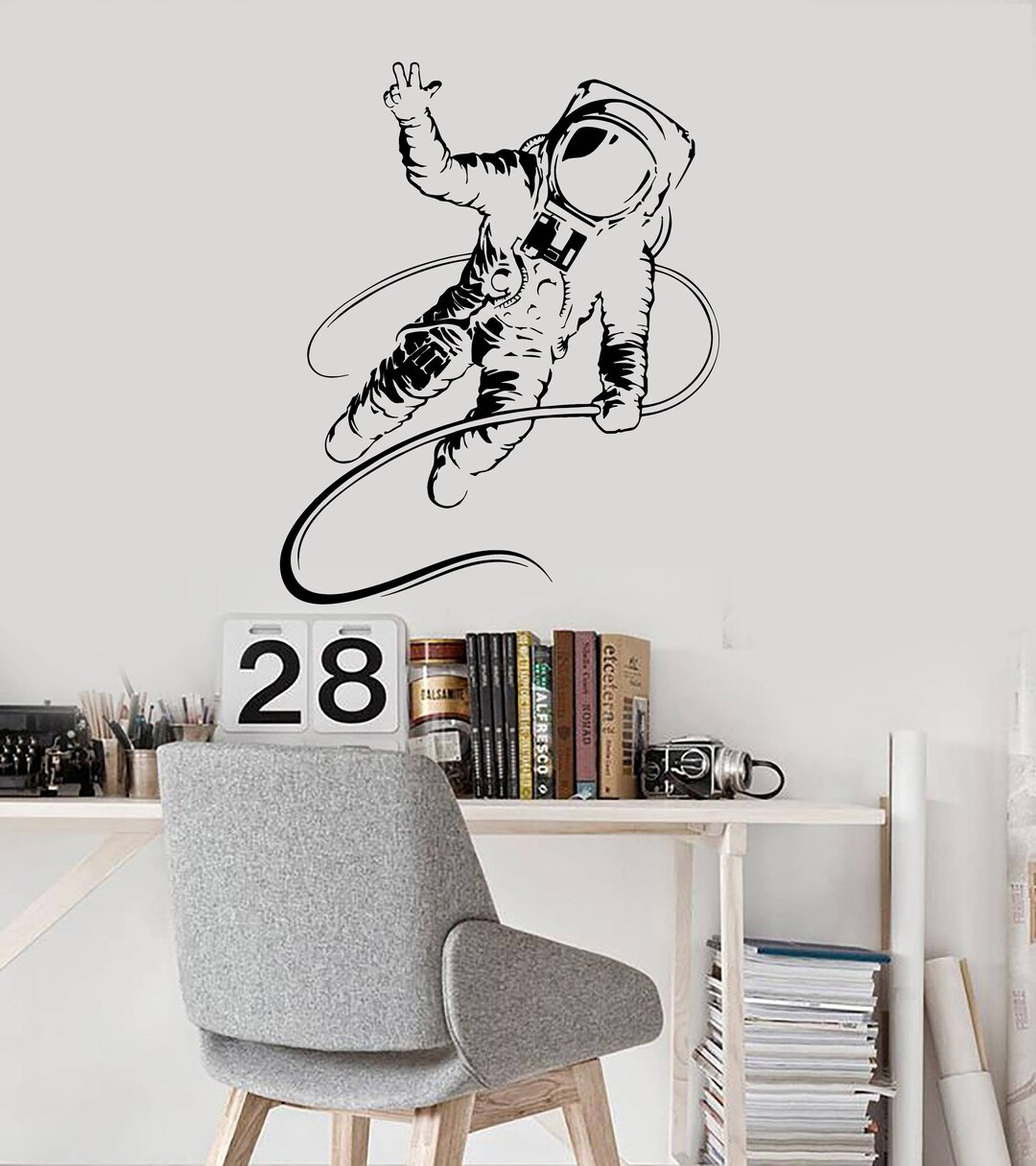 Astronaut Vinyl Wall Decal Spaceman Space Kids Boy Room Art - Etsy