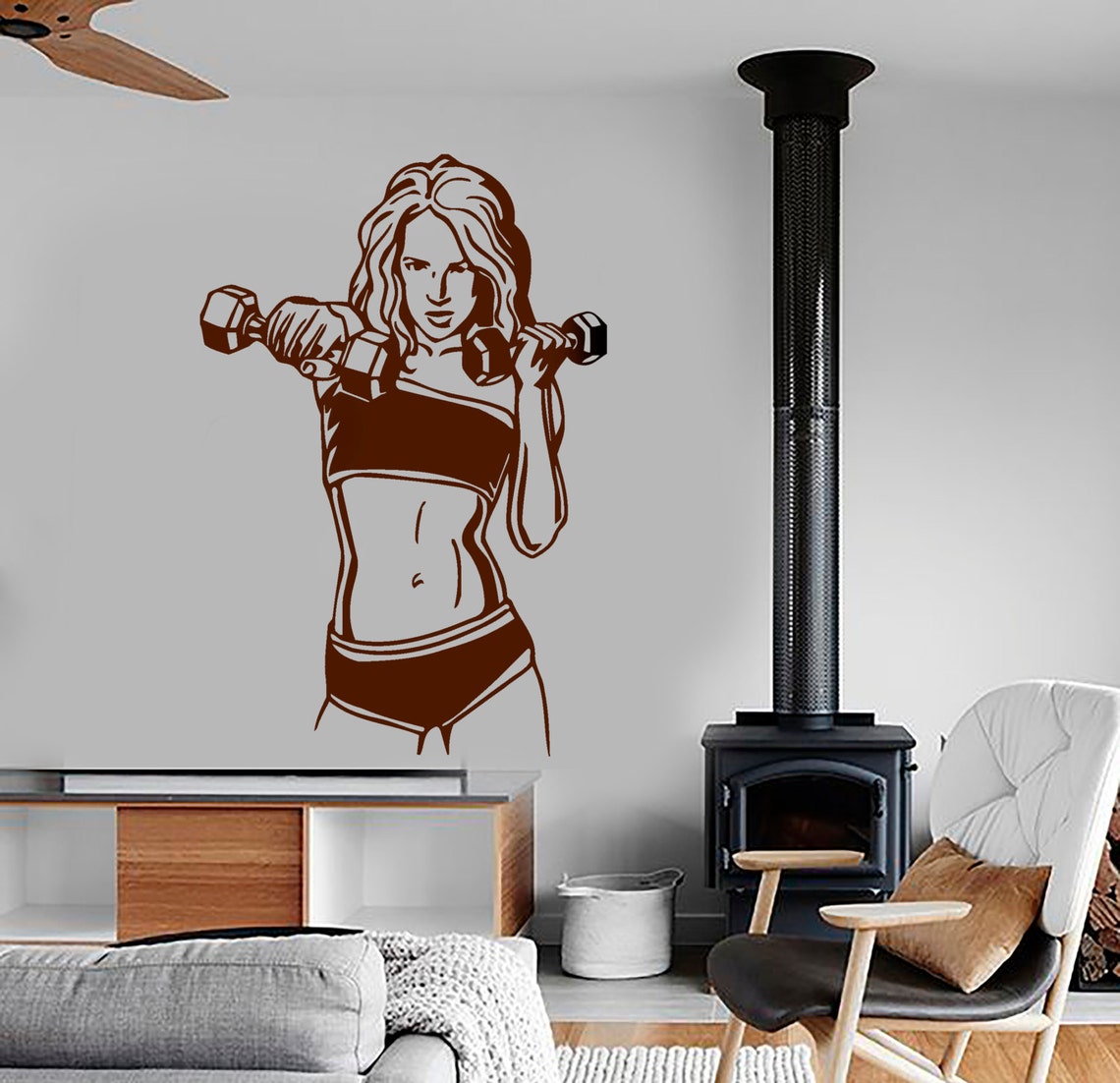 Wall Vinyl Decal Sport Fitness Girl's Work Out Routine | Etsy