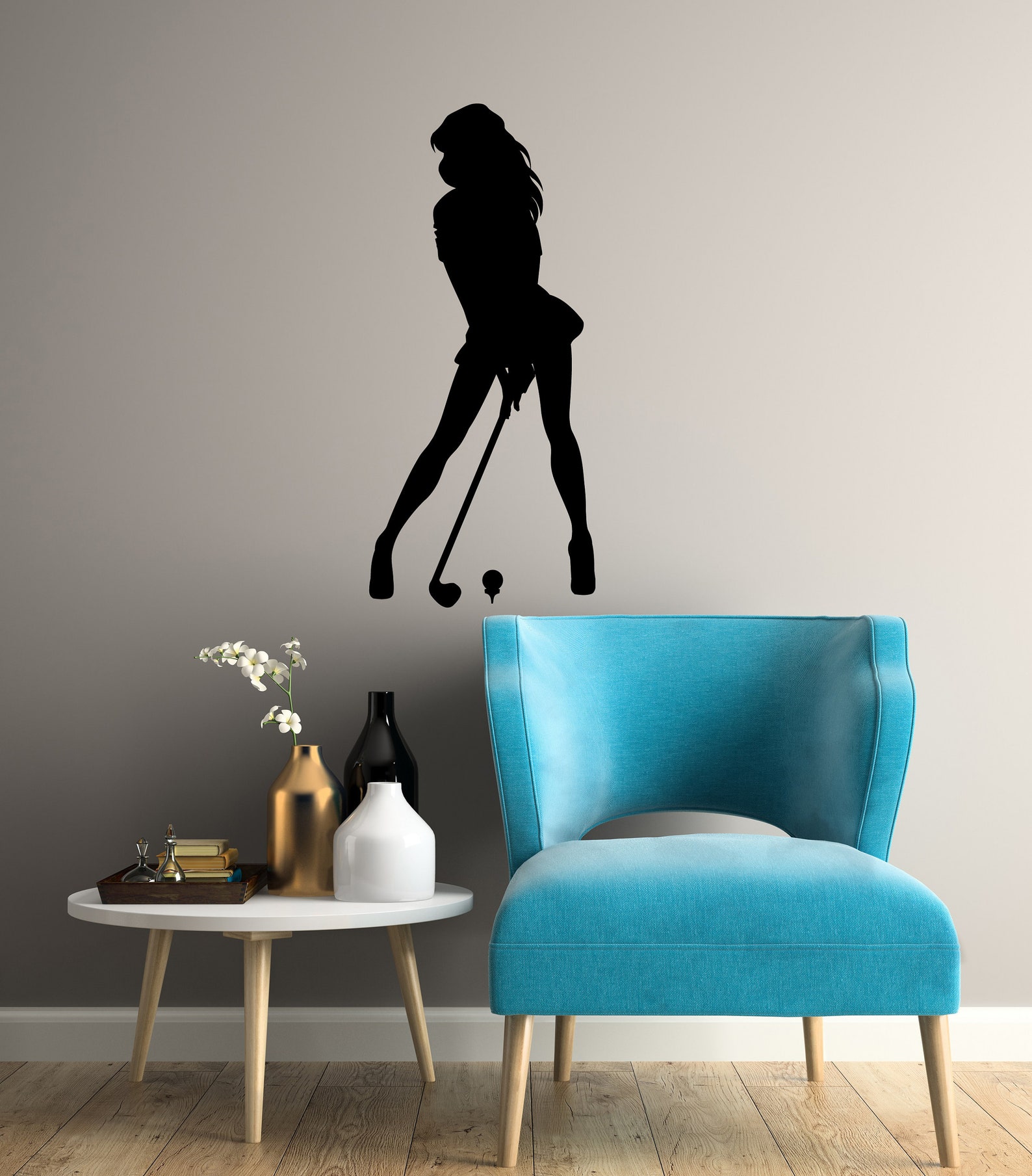 Golf Girl Vinyl Wall Decal Silhouette Sexy Woman Golfer Club - Etsy