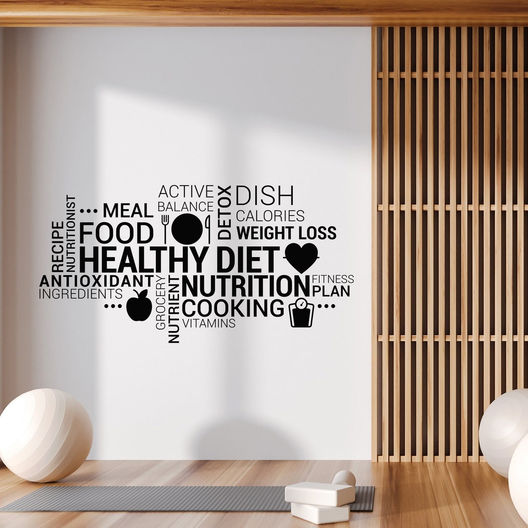 Motivate Your Healthy Diet Vinyl Wall Decal Weight Loss Nutrition Home ...