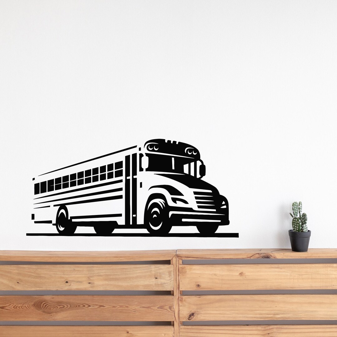 Bus Vinyl Wall Decal School Garage Decor Auto Big Machine Stickers ...