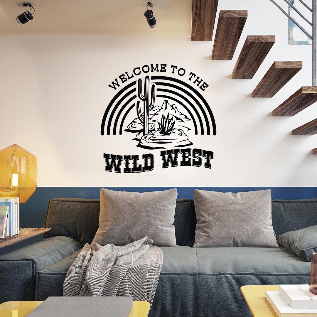 Welcome to the Wild West Vinyl Wall Decal Western Decor Cactus Desert ...
