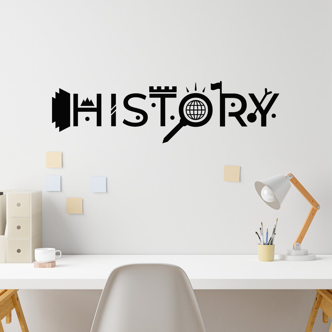 History Vinyl Wall Decal School Classroom Decor Word Historical ...