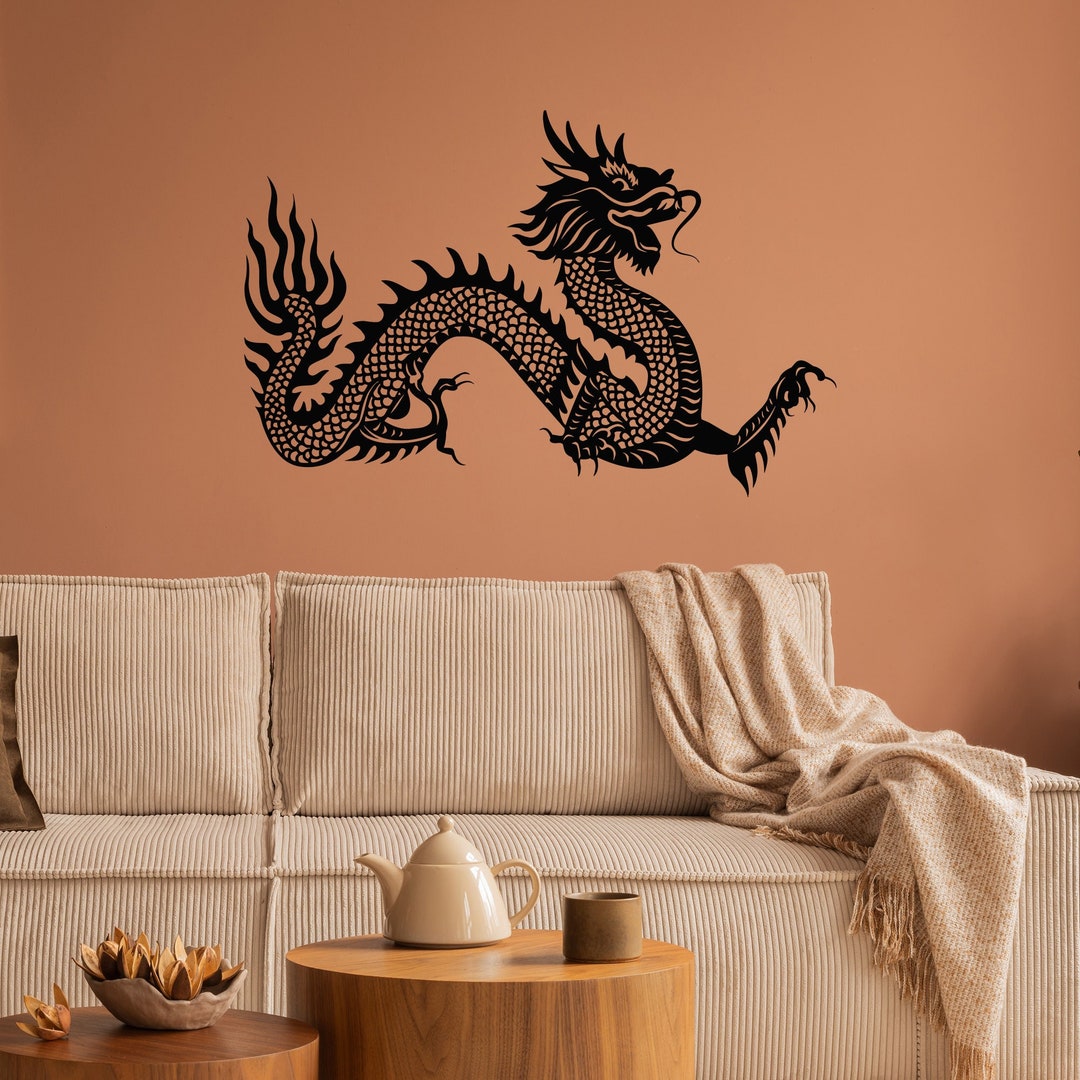 Chinese Dragon Vinyl Wall Decal Asian Style Fantasy Beast Horoscope ...