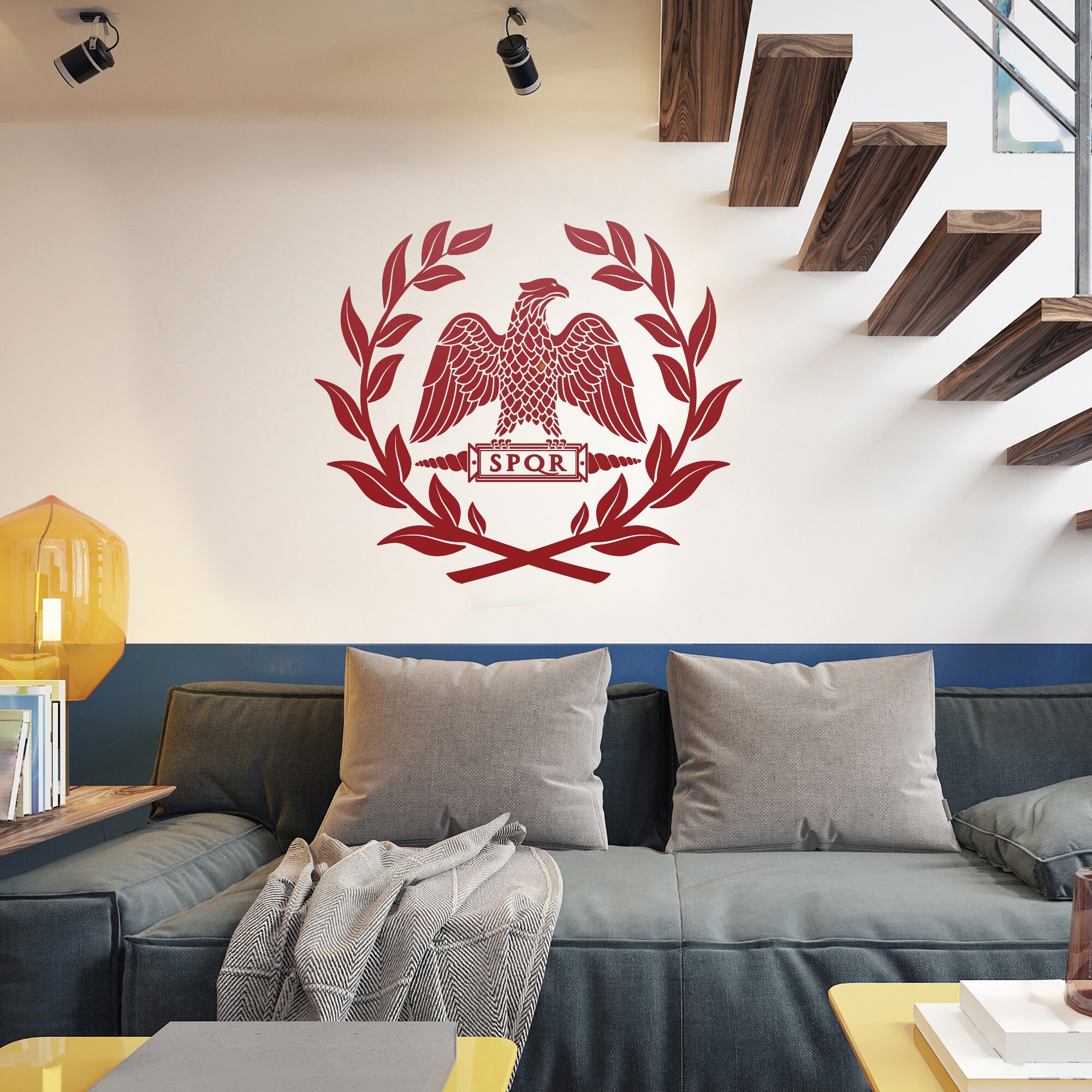 Roman Eagle Vinyl Wall Decal - SPQR Ancient Symbol Roman Empire Home ...