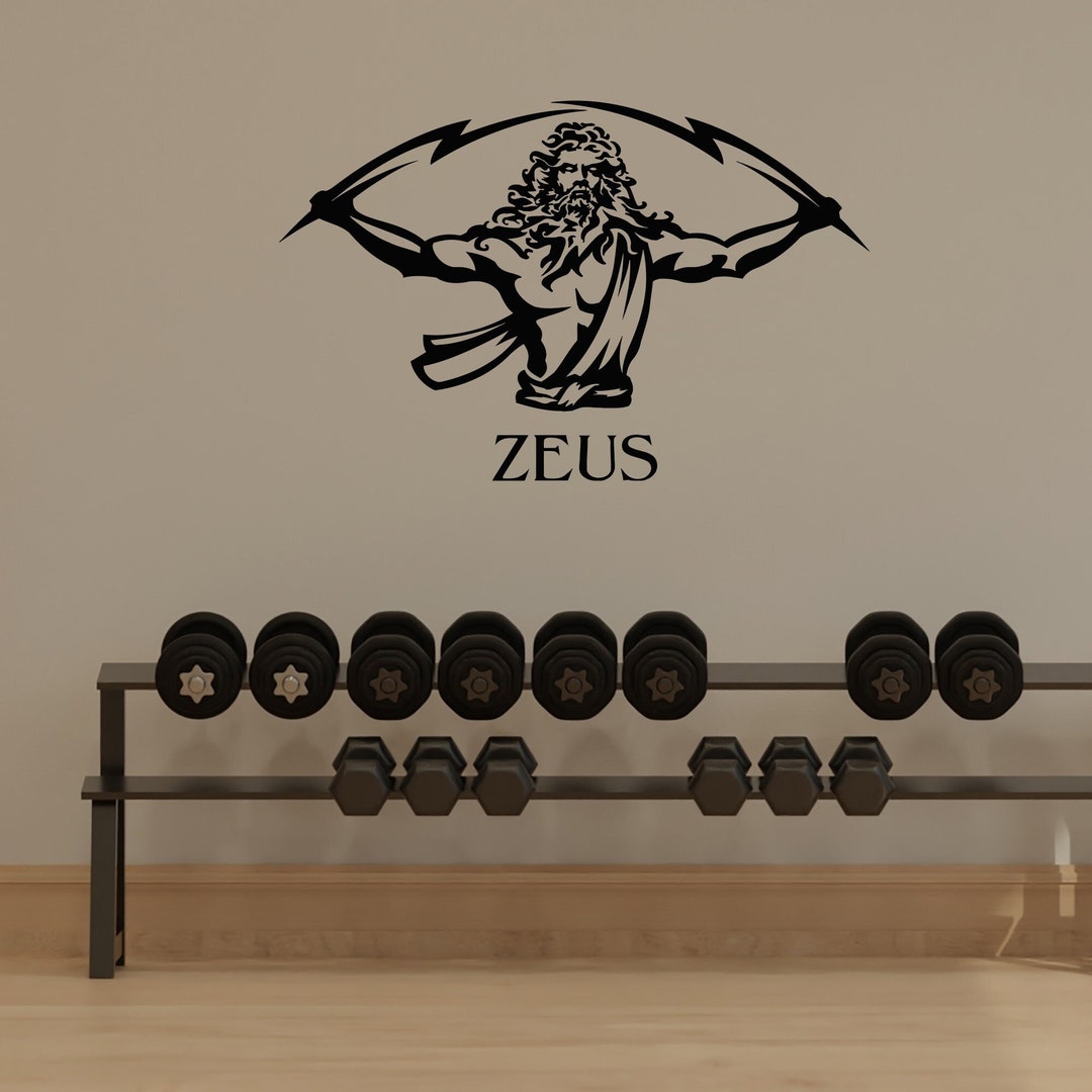 Zeus Vinyl Wall Decal God of Lightning Thunder Greek Ancient Greece ...