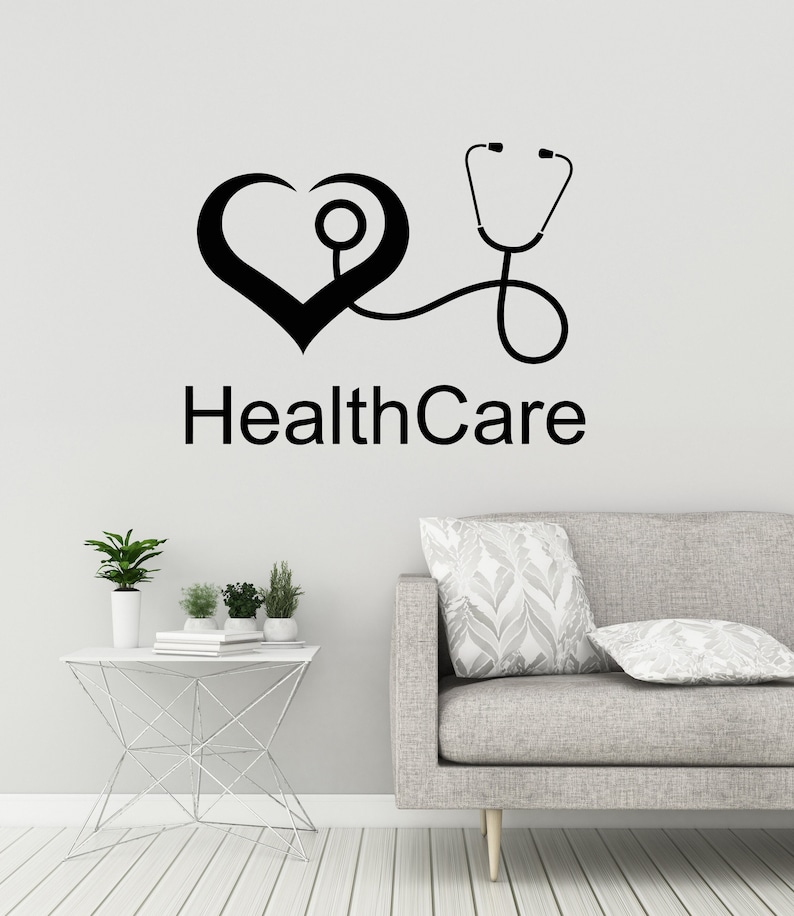 Healthcare Vinyl Wall Decal Health Care Heart Clinic Medical Hospital ...