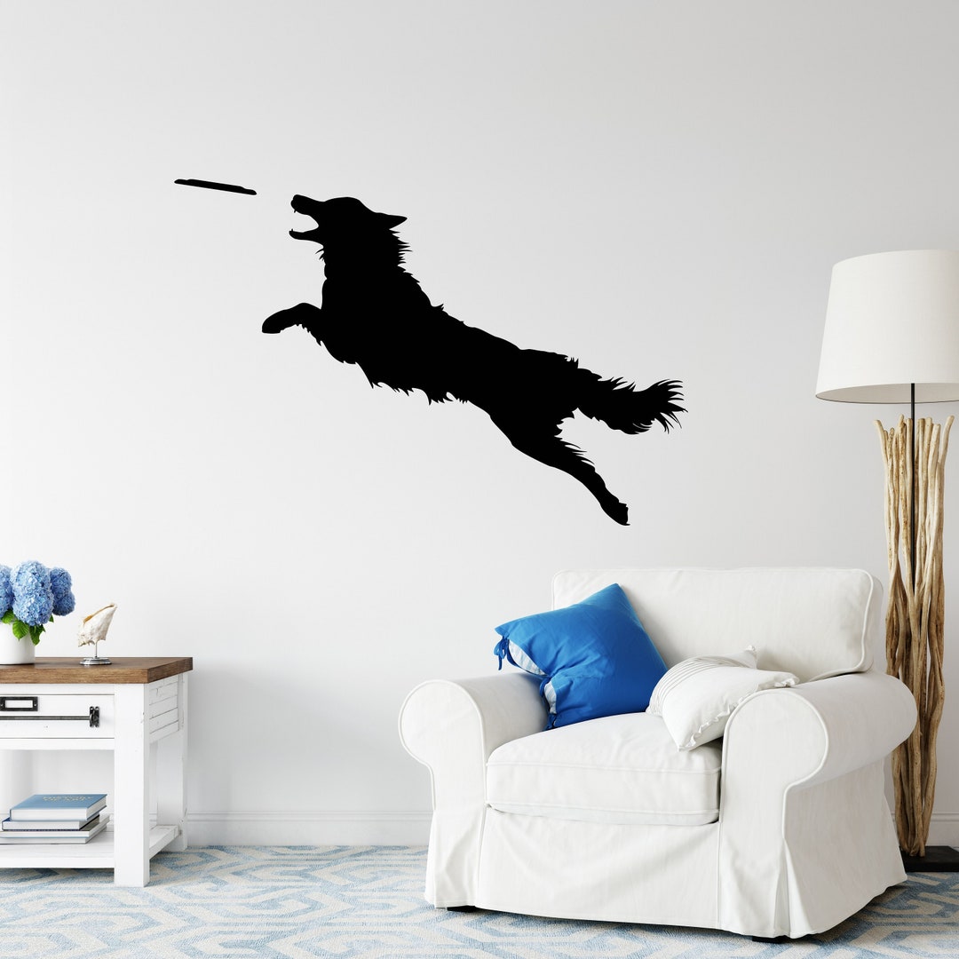 Jumping Dog Vinyl Wall Decal Animal Pet Shop Decor Grooming Salon ...