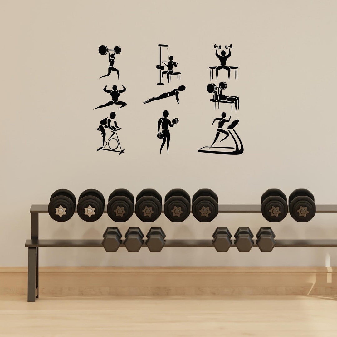 Exercise Vinyl Wall Decal Home Gym Decoration Fitness Club Decor ...