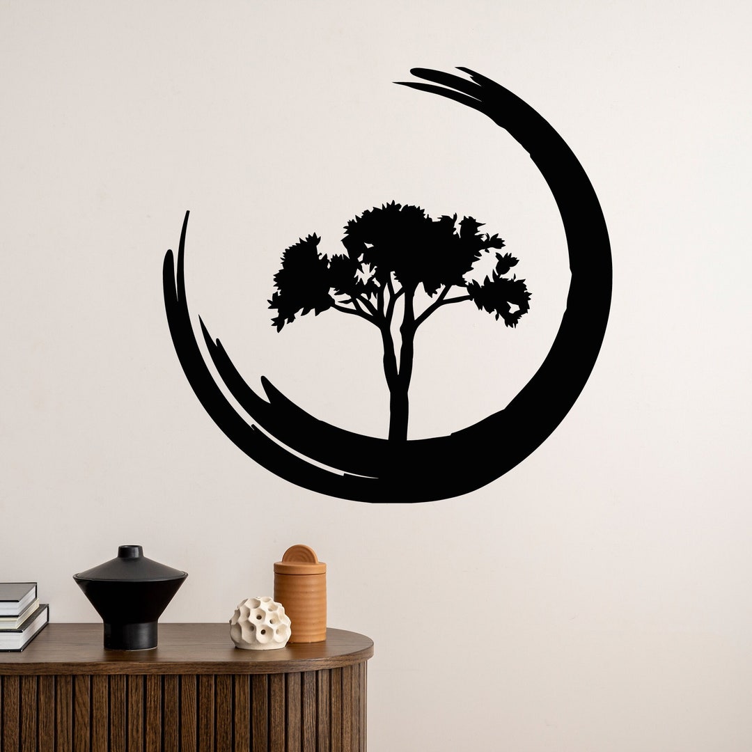 Zen Vinyl Wall Decal Circle Enso Tree of Life Om Meditation Yoga Studio ...