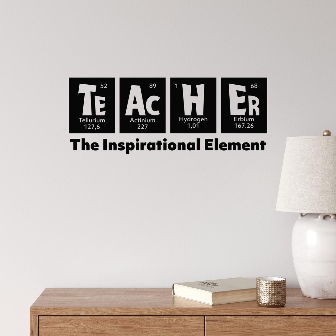 Teacher Vinyl Wall Decal Inspirational Element Gift Idea Classroom ...
